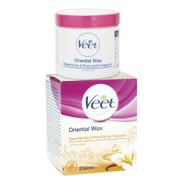 Veet Hair Removal Oriental Wax Essentai Oils & Floral Vanilla 250ml