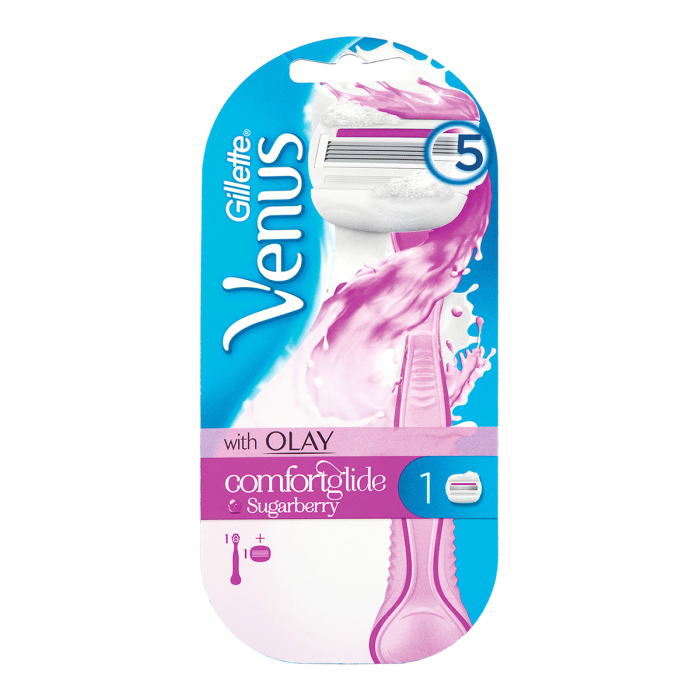 Gillette Venus Comfortglide Sugarberry with Olay Razor + 1 Cartridge
