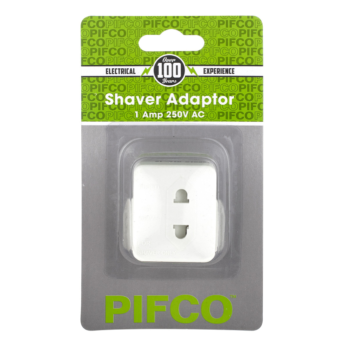 Pifco Shaver Adapter 1 Amp 2 Pin to 3 Pin