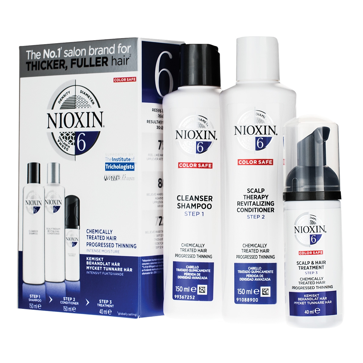 Nioxin 3 Part System Kit No 6 Chemically Treated Hair Progressed Thinning