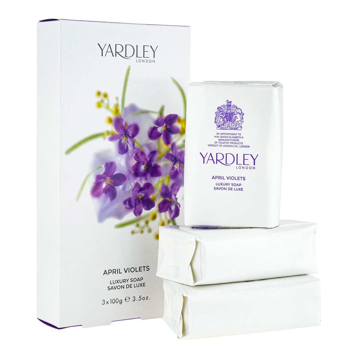 Yardley April Violets Soap Triple Pack 3 X 100G