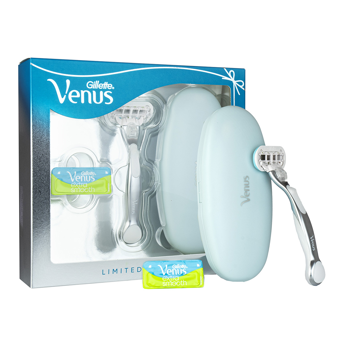 Gillette Venus Extra Smooth Platinum Razor & Travel Case Gift Set