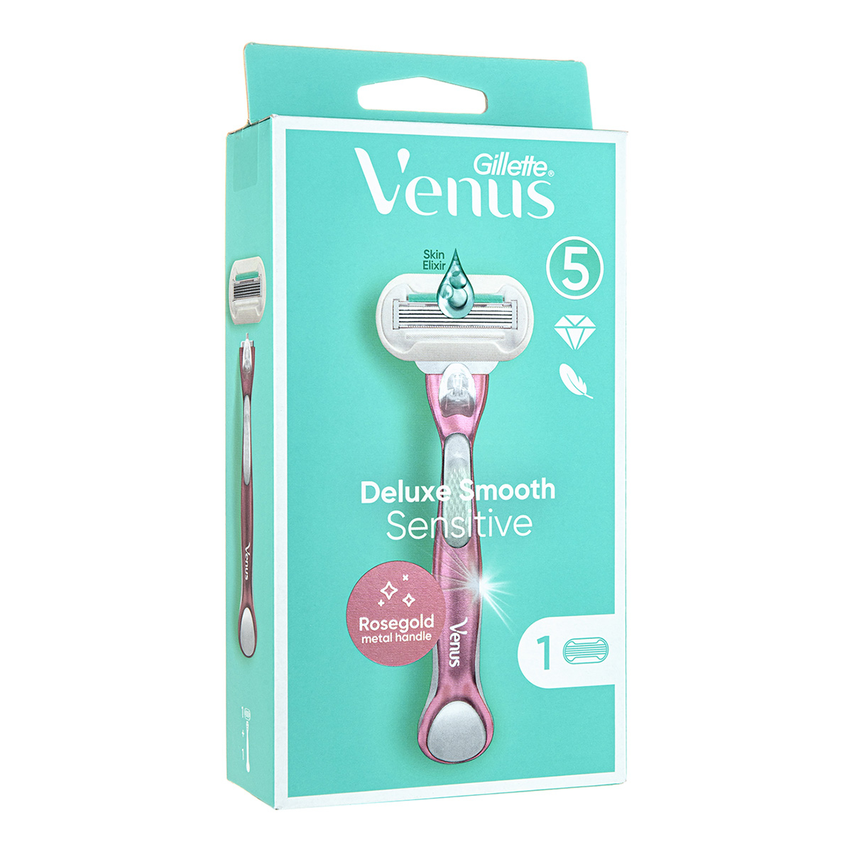 Gillette Venus Deluxe Smooth Sensitive Rose Gold Razor + 1 Cartridge
