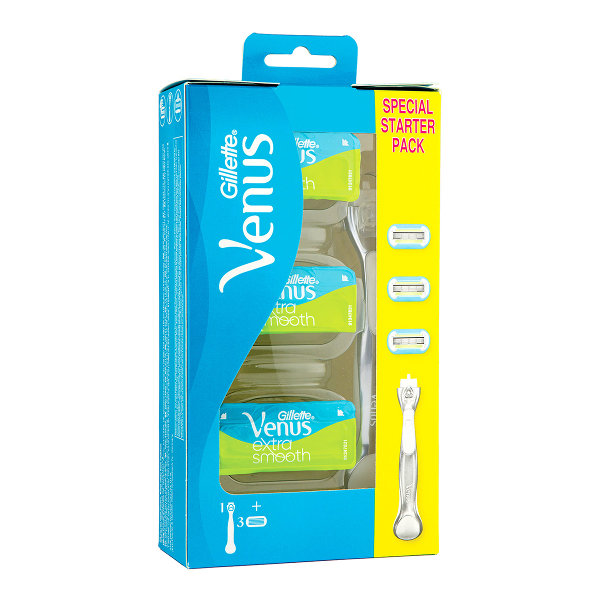 Gillette Venus Platinum Extra Smooth Razor + 3 Cartridges