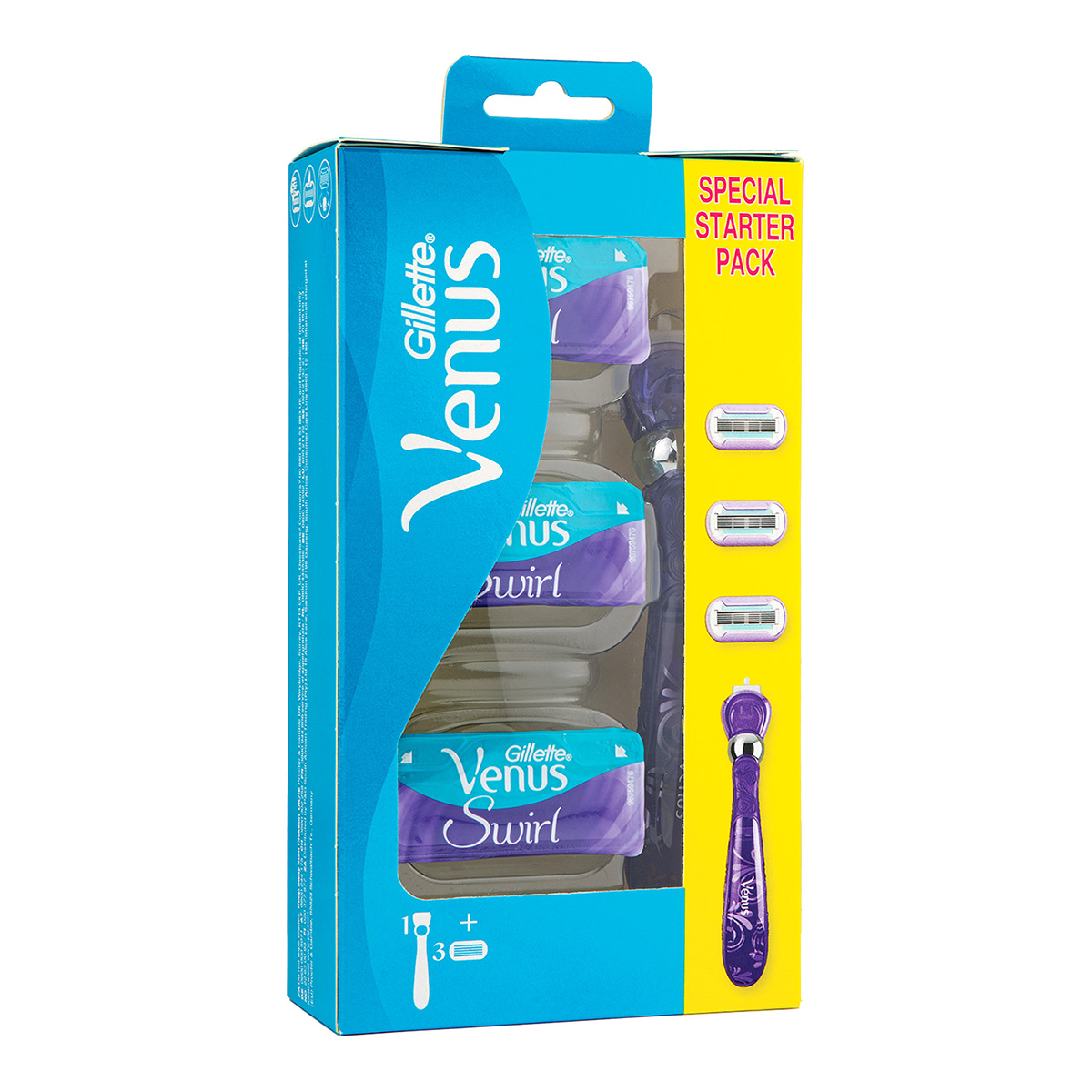 Gillette Venus Swirl Extra Smooth Razor + 3 Cartridges