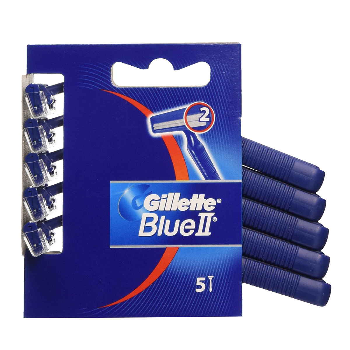Gillette Blue II Disposable Razors 5 Pack Carded